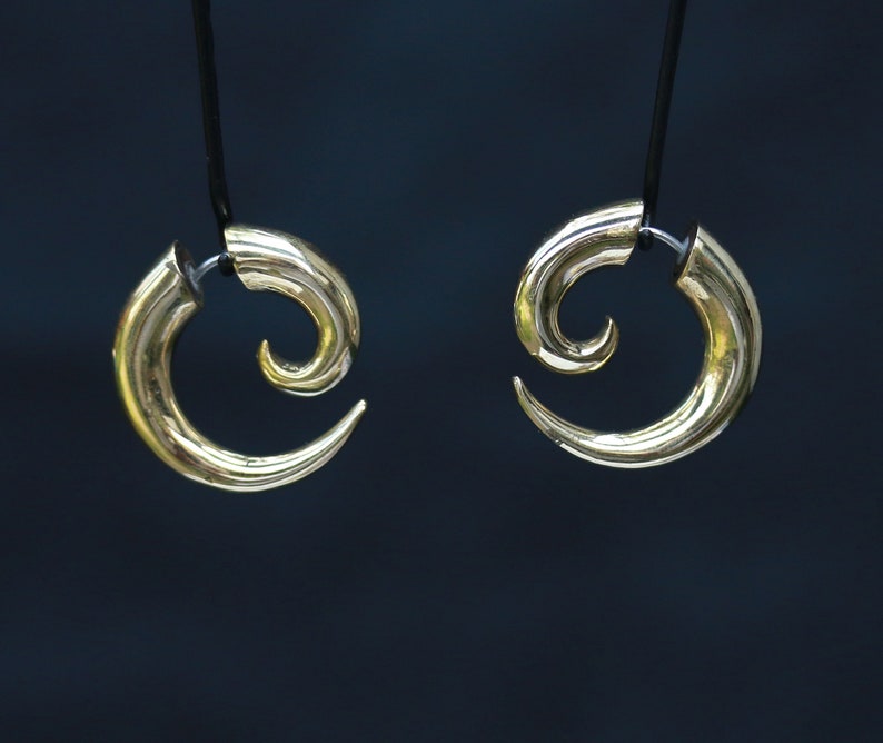 Small Basic Spiral Brass Split Gauges Fake Expander Fake - Etsy