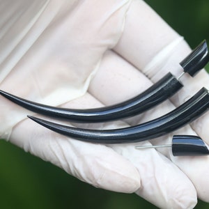 Large Spikes Style Fake Gauges, Hand Made Cow Horn With Alpaca Tip ...