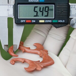 5mm /4ga Janger Crown Ear Gauges, Hand Made of Saba Wood ,price per ...