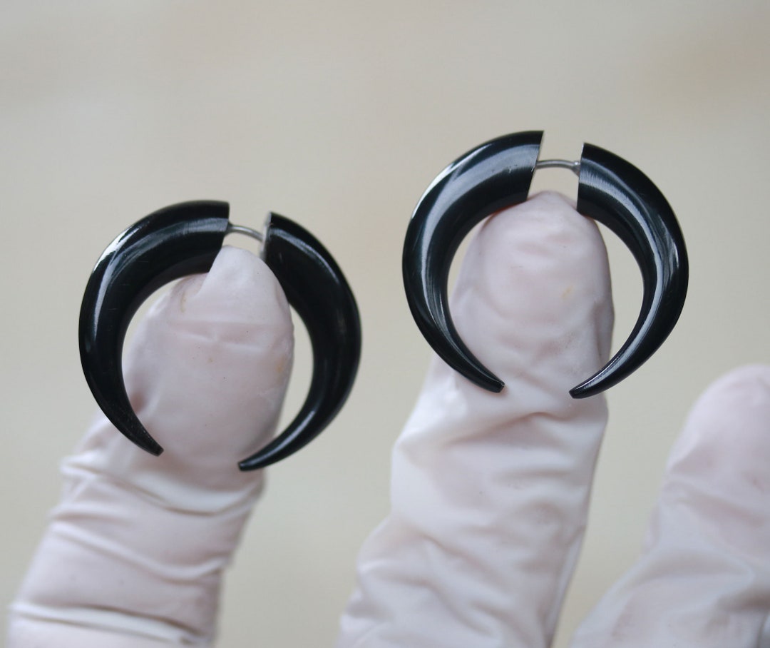 Tribal Pinchers , Fake Gauges. Hand Made Buffalo Horn, With 316 L ...
