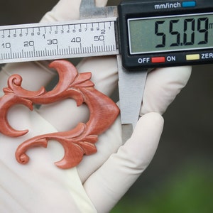 5mm /4ga Janger Crown Ear Gauges, Hand Made of Saba Wood ,price per ...