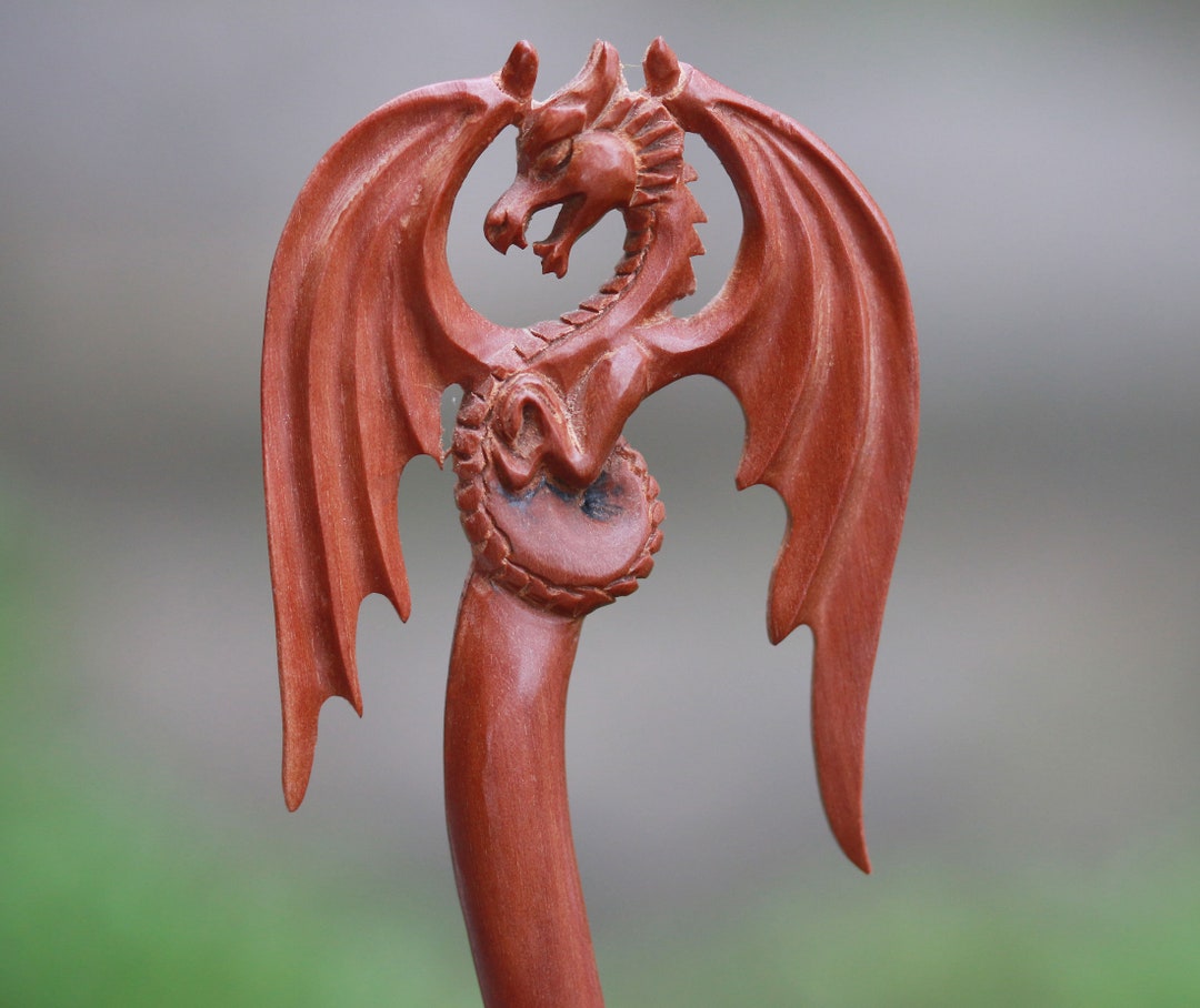 Dragon Saba Wood Hair Stick Super Detail, Hair Pin, Hair Toy, Price per ...