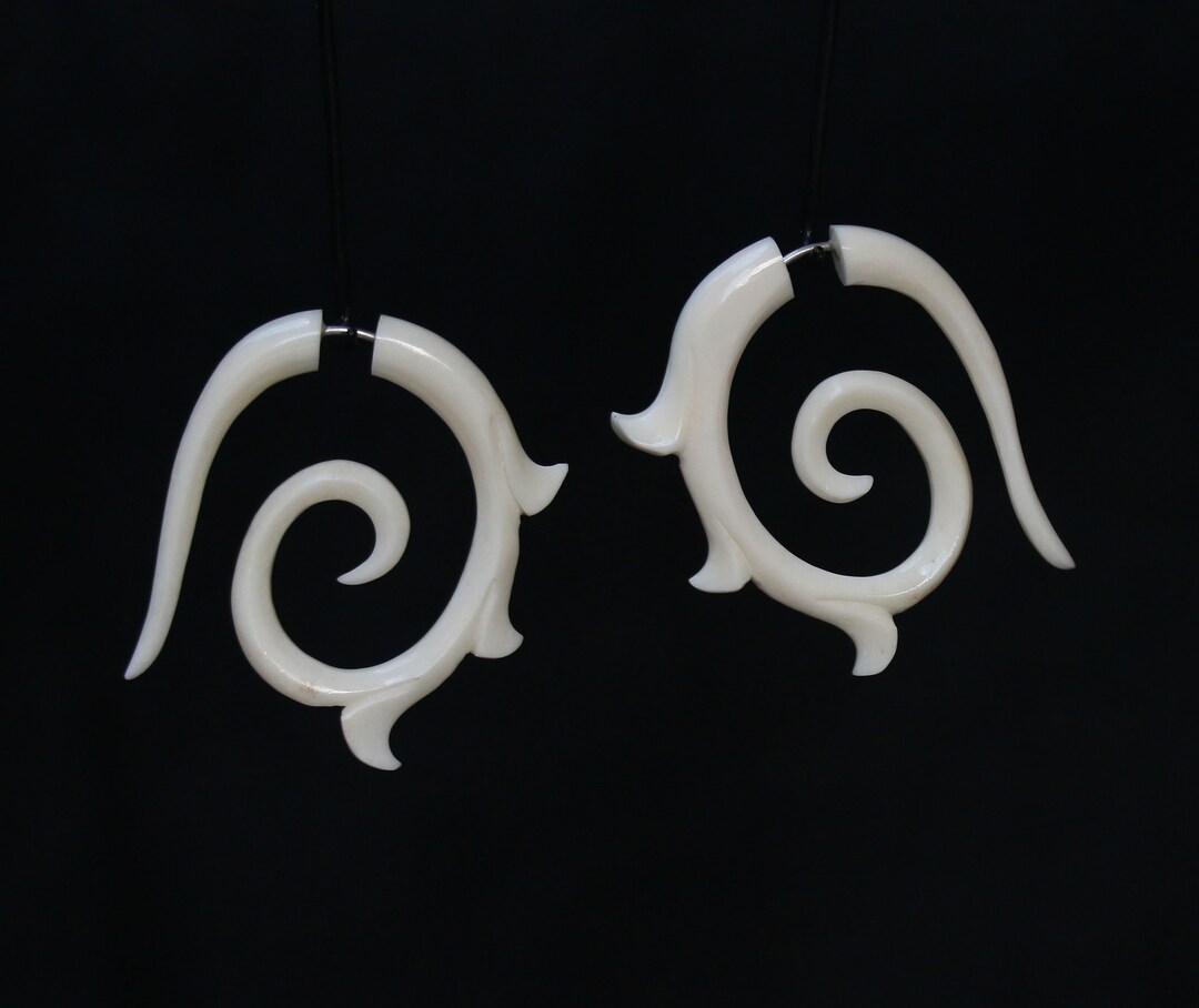 Floral Carved Cow Bone Gauges: Hypoallergenic Surgical Steel Posts - Etsy
