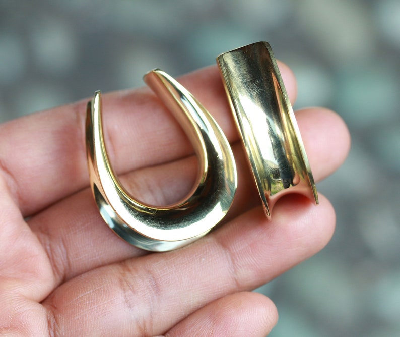 Brass Ear Saddle Size Ear Gauges Price per Pair . - Etsy