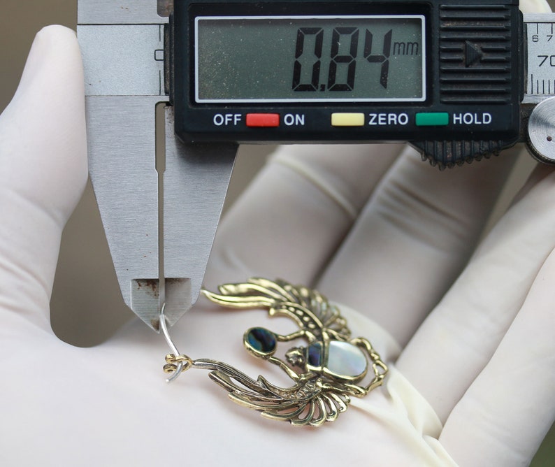 Victorian Scarab Beetle Earrings: Brass, Mop Shell, Abalone, Sterling ...