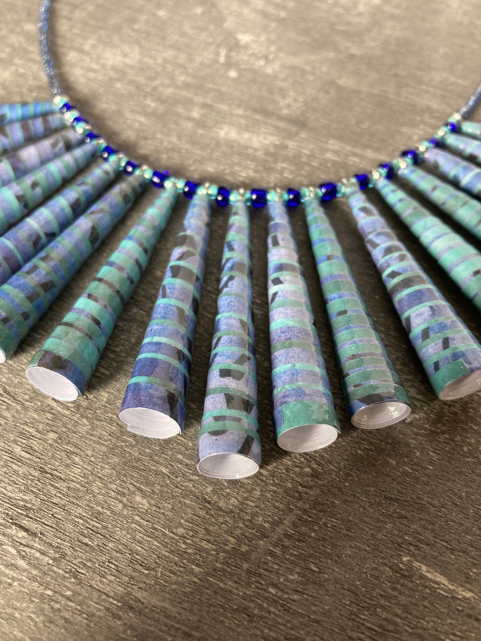 Cone Shaped Paper Bead Necklace - Etsy