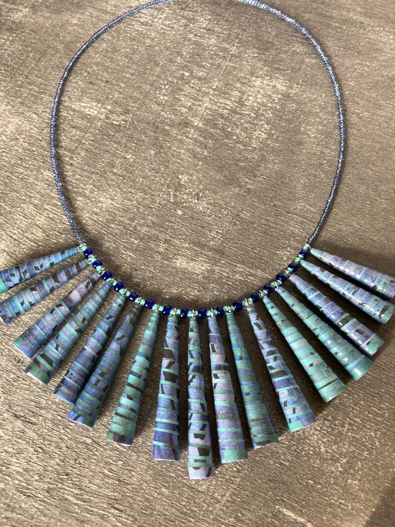 Cone Shaped Paper Bead Necklace - Etsy