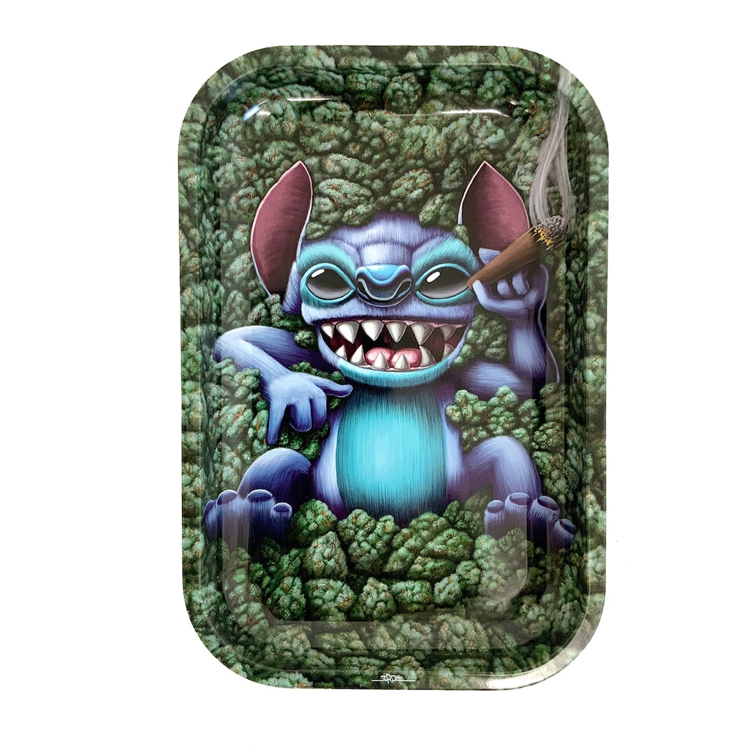 Rolling Tray- "my Bud Stitch" - Cannabis Tray - Heady Art - Metal ...