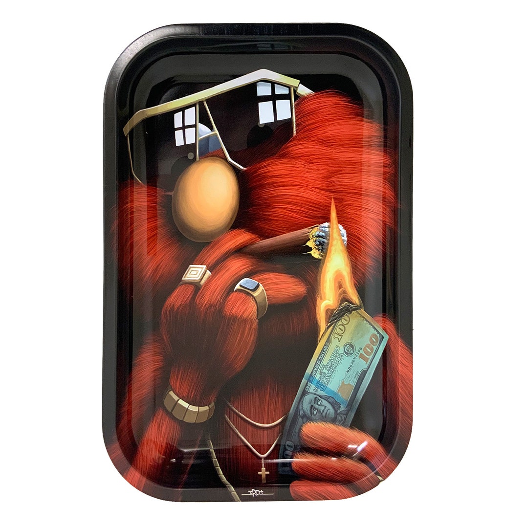 Rolling Tray - "bossman" - Cannabis Tray - Heady Art - Tin Metal ...