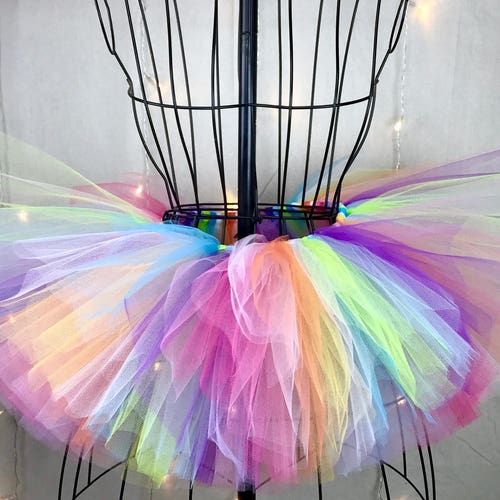 Penelope Tutu Multicolor Neon Pastel Rainbow Tutu Rave | Etsy