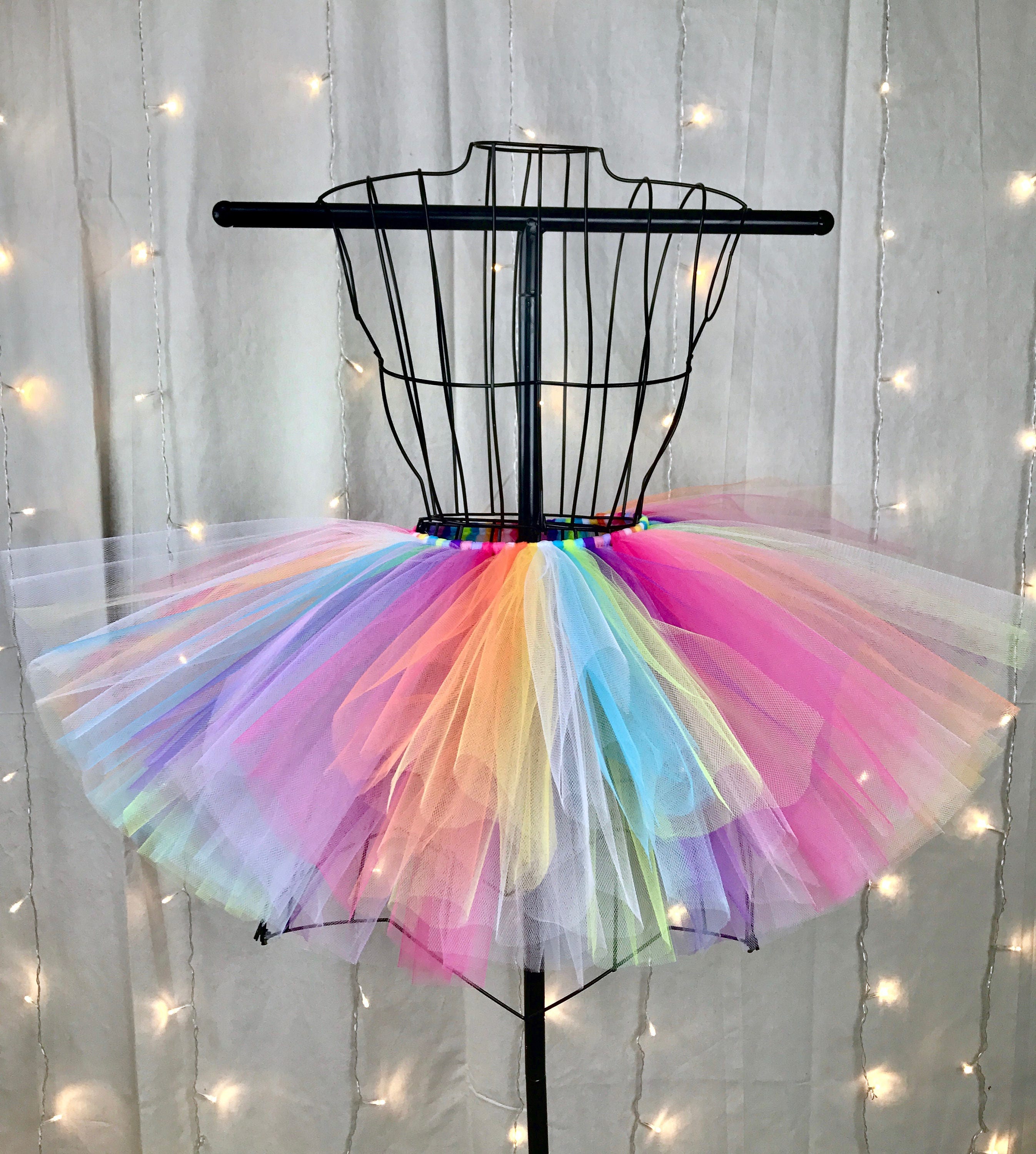 Penelope Tutu Multicolor Neon Pastel Rainbow Tutu Rave - Etsy