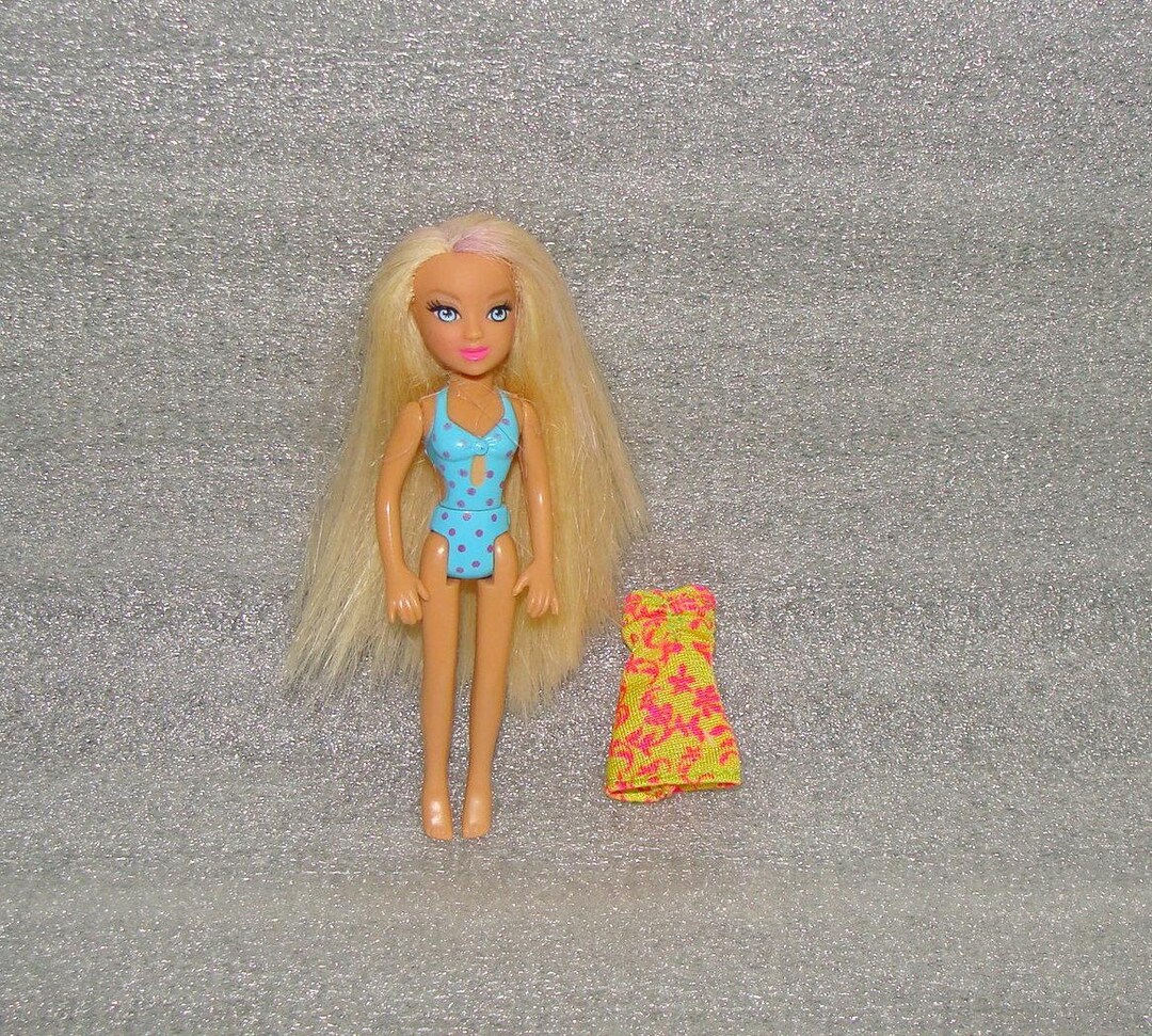 Vintage Polly Pocket Doll Blonde With Purple Rooted Hair Polka Dot Swim ...
