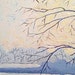 Original Landscape Painting in Blue Finger Painting and Brush Textured ...