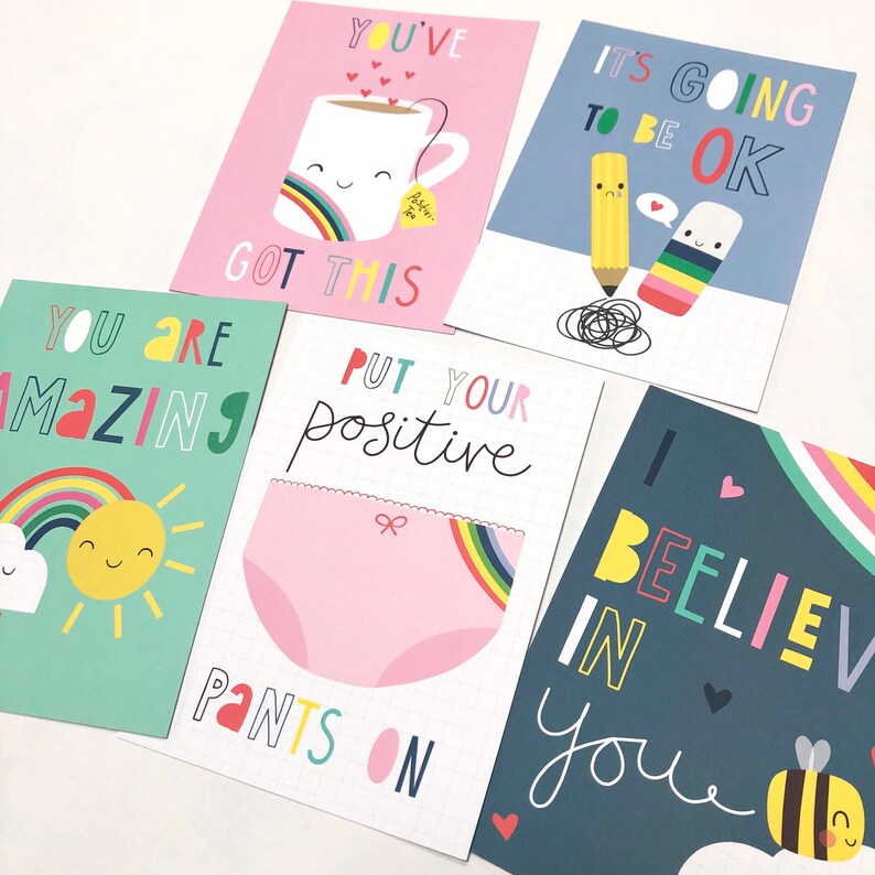 Positive Postcards Set of 5 - Etsy