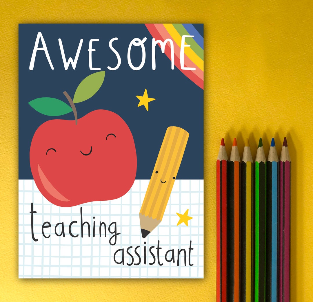 Awesome Teaching Assistant Card - Etsy