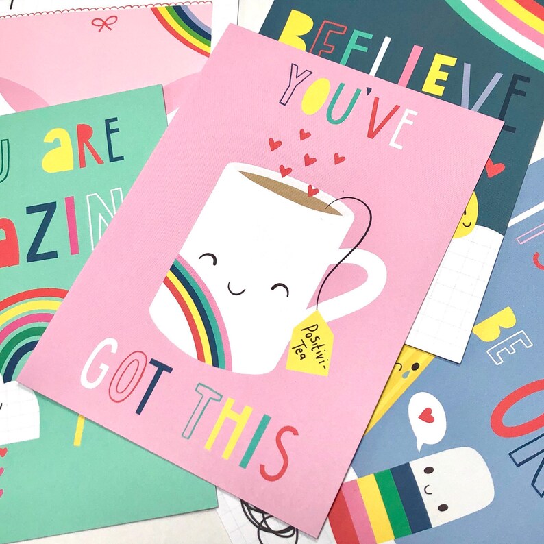 Positive Postcards Set of 5 - Etsy