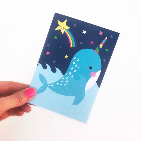 Narwhal Card - Etsy UK