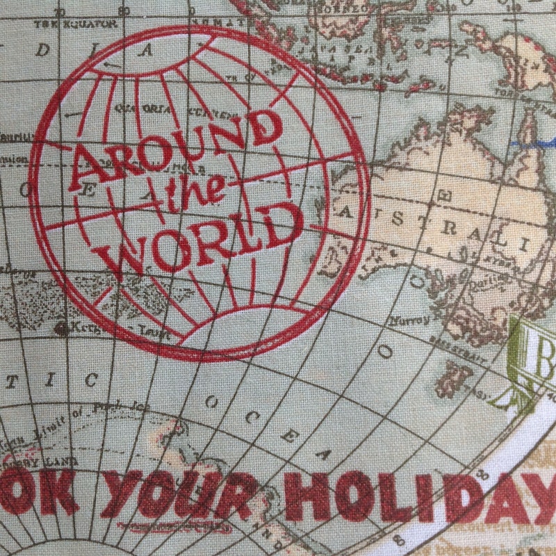 World Map Fabric - Etsy