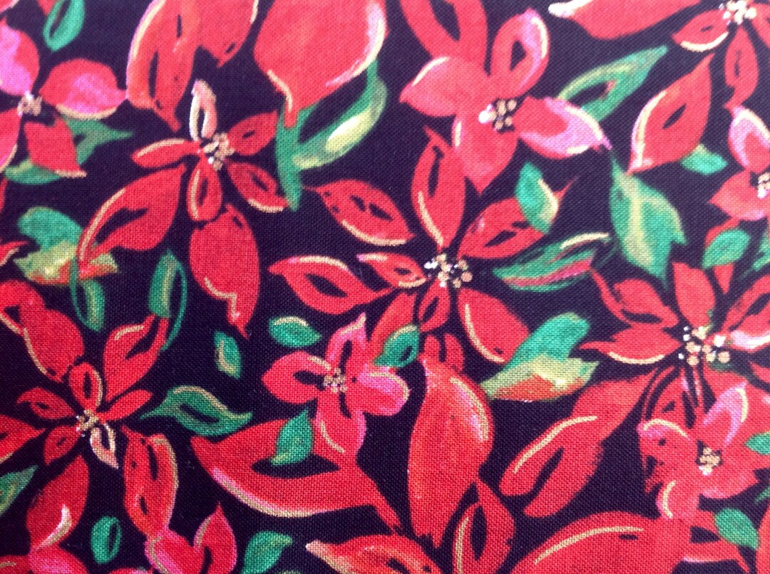 Scatter Joy Poinsettias by Kathy Davis Studios for Fabric Traditions ...