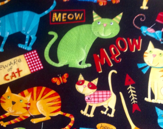 Cats on the Loose by Nancy Wolff for Robert Kaufman Fabrics/cotton ...