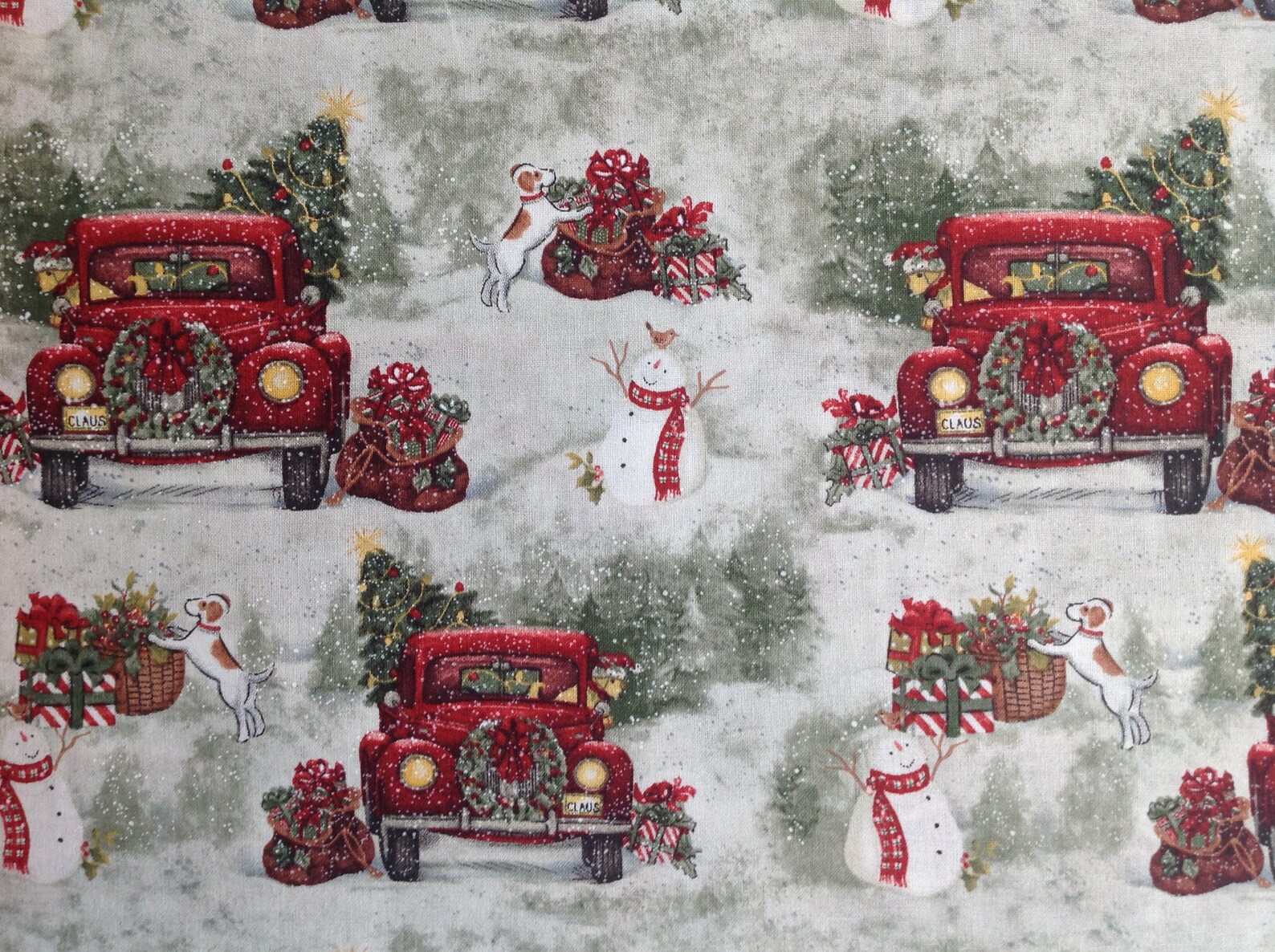 Country Drive by Susan Winget/red Pickup Truck/dog/bag of Gifts ...