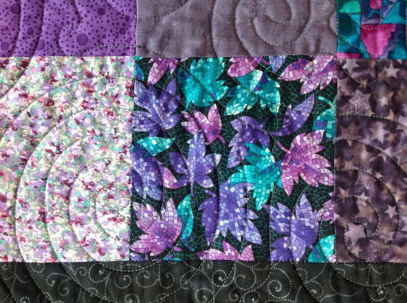 Purple Patchwork Quilt | Etsy