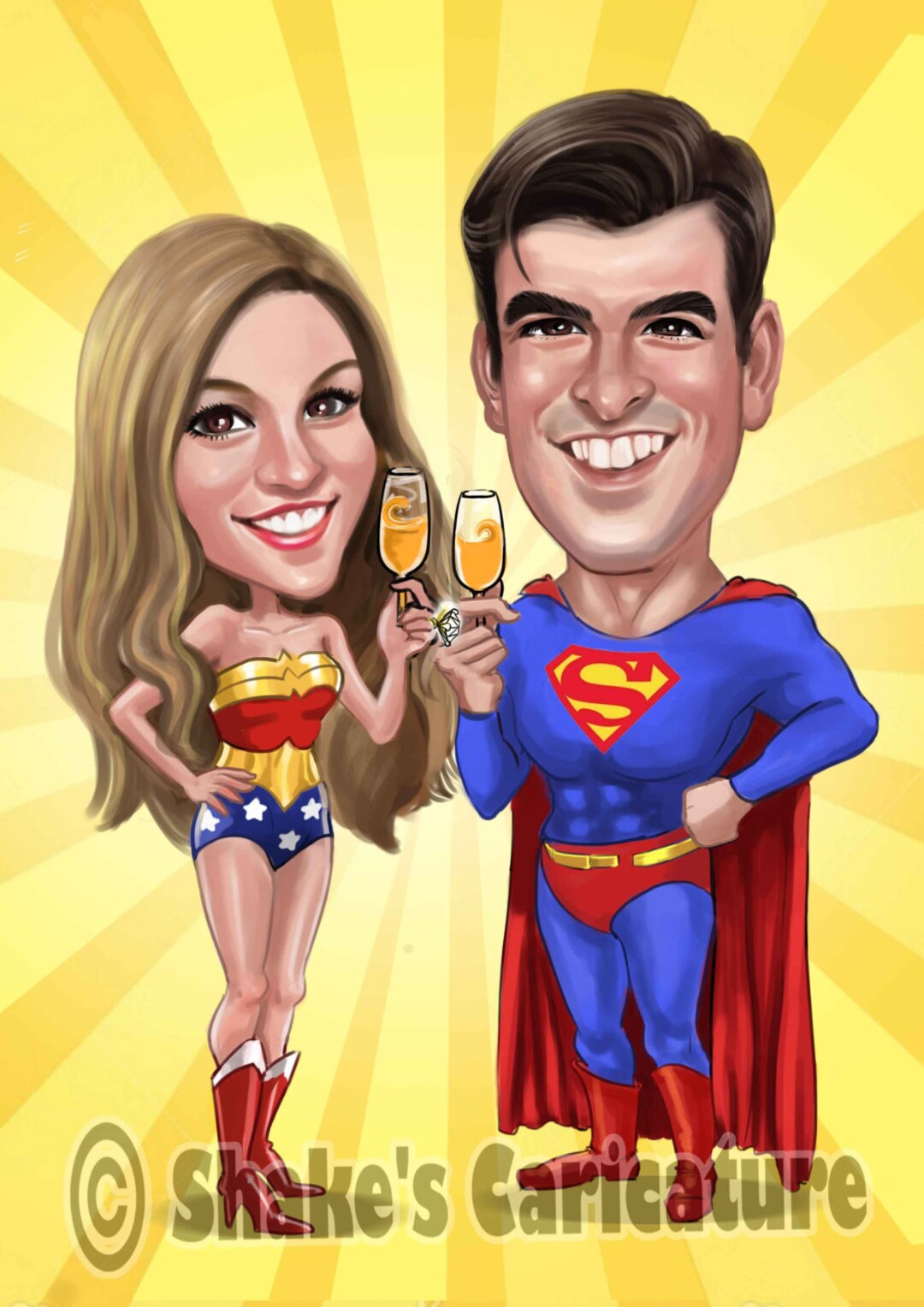 Bruiloft karikatuur / bruiloft cartoon portret karikaturen unieke ...