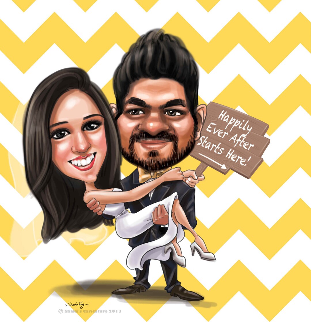 Custom Wedding Caricatures /for Invitation/save the Date/couple ...