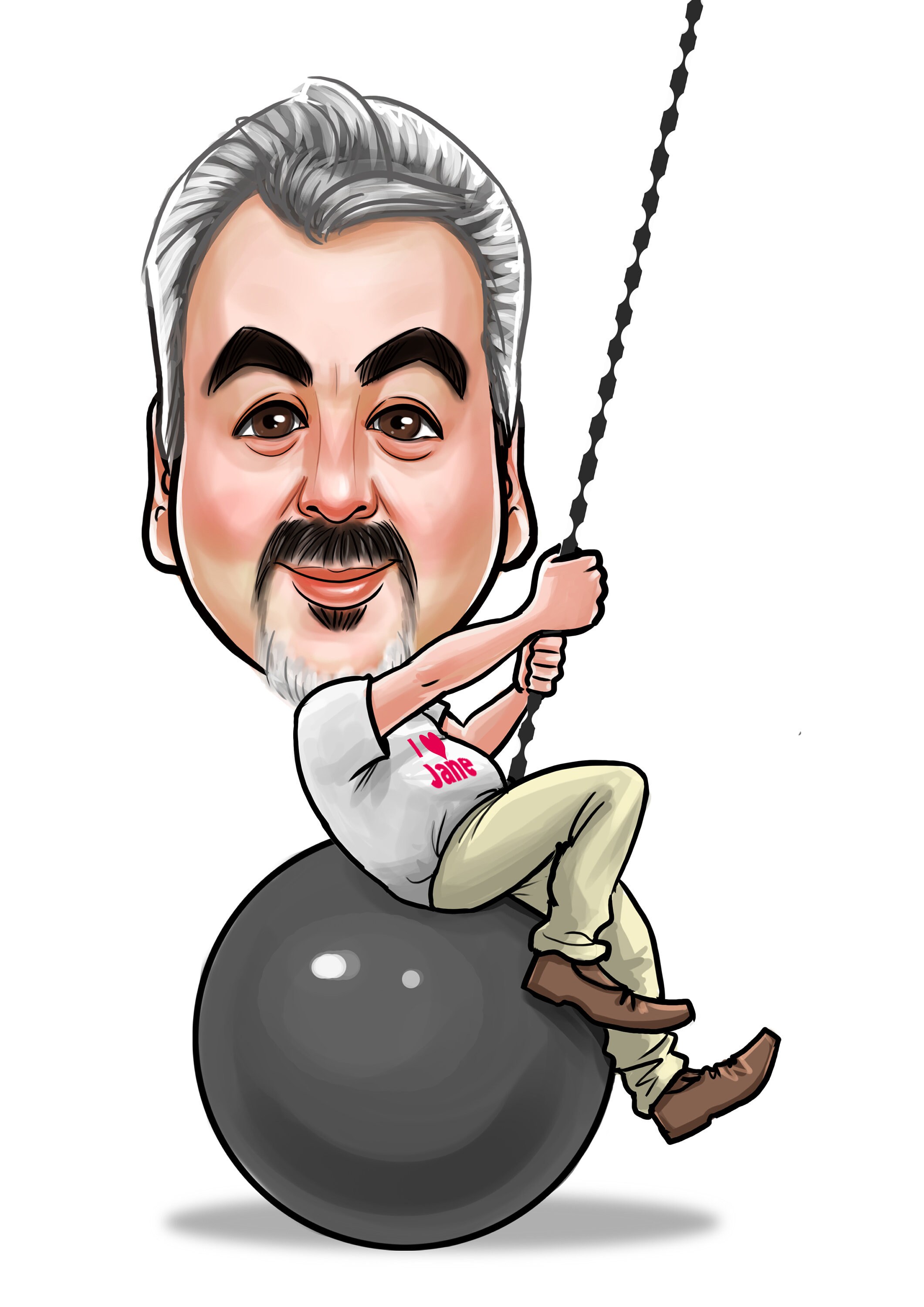 Single Custom Caricatures Illustration From Photos/ Cartoon Portrait ...