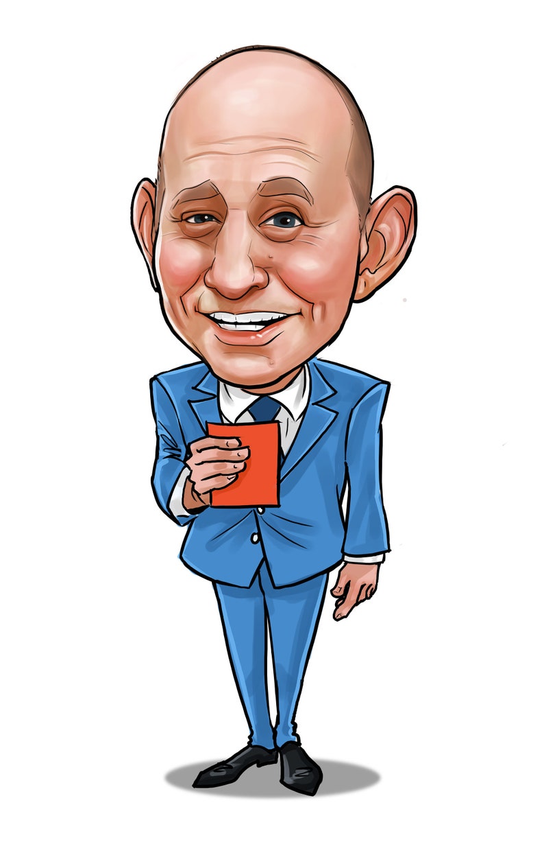 Single Custom Caricatures Illustration From Photos/ Cartoon Portrait ...
