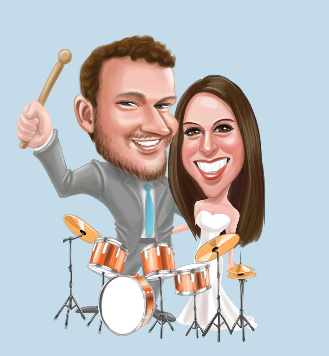 Custom Personalized Wedding Cartoon Portrait Caricatures, Custom ...