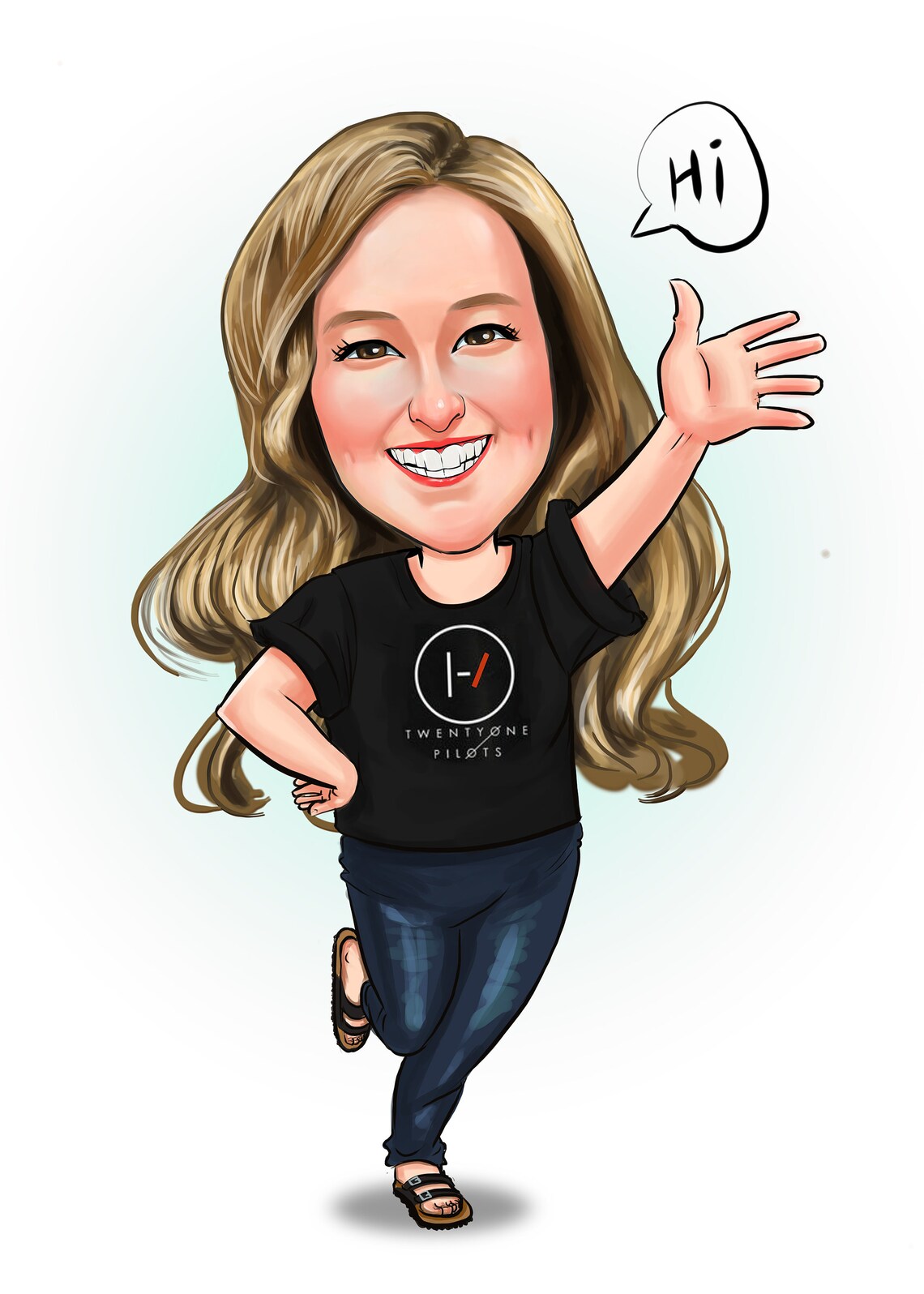 Single Custom Caricatures Illustration From Photos/ Cartoon Portrait ...