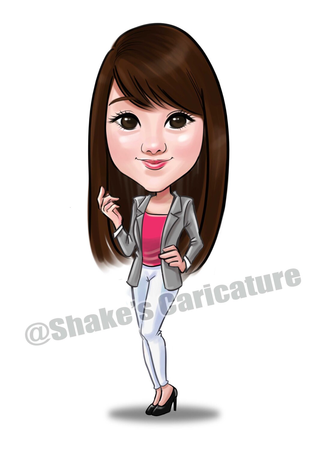 Single Custom Caricatures Illustration From Photos/ Cartoon Portrait ...