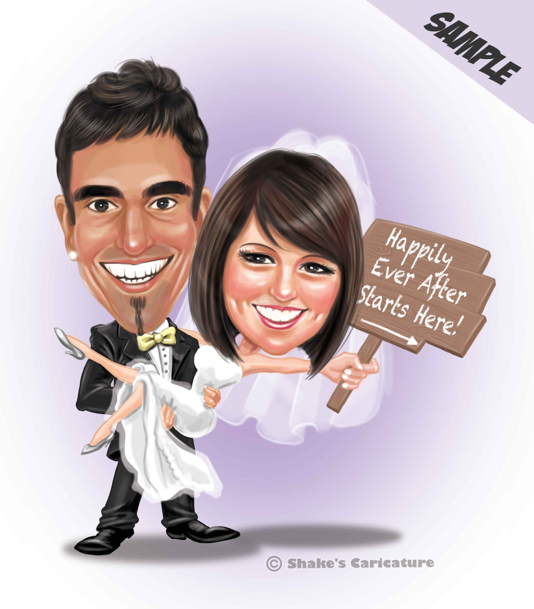 Custom Personalized Wedding Cartoon Portrait Caricatures, Custom ...