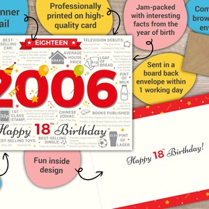 Happy 18th Birthday MALE / MENS EIGHTEEN Greetings Card Born in 2006 ...
