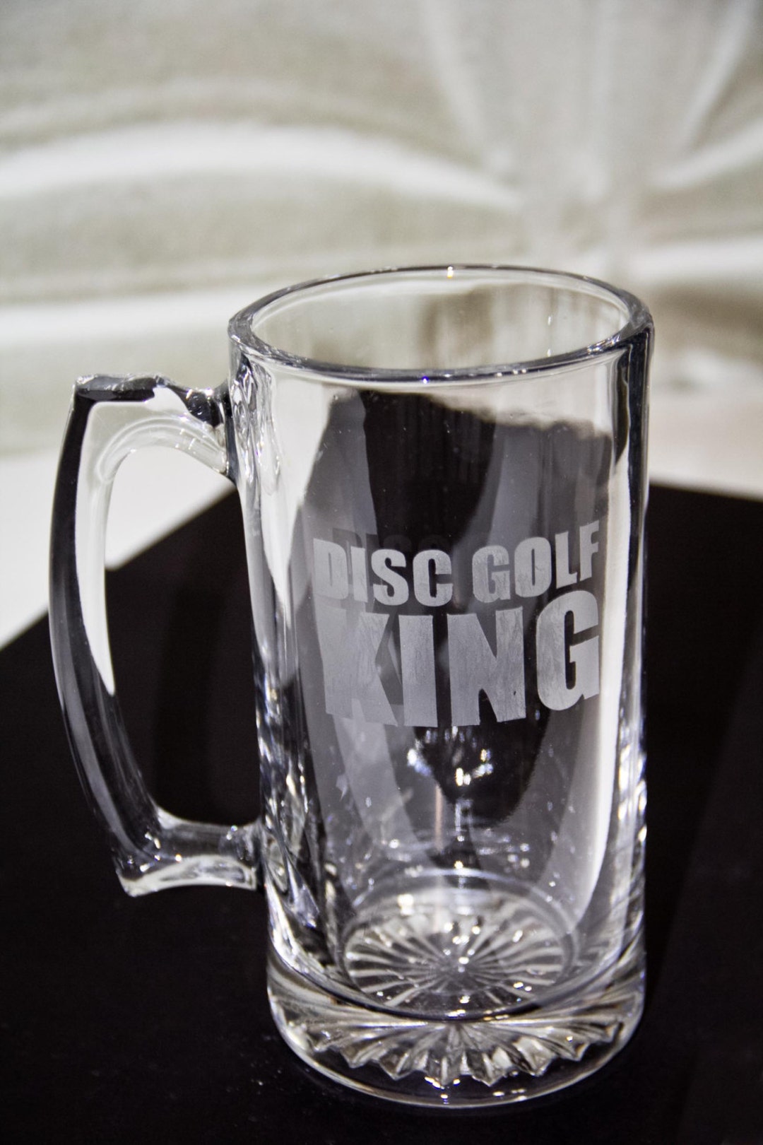 Disc Golf King Beer Mug Etched Glass Great Gift for the Disc Golfer in ...