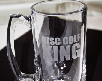 Disc Golf Basket Beer Mug Etched Glass Great Gift for the Disc | Etsy