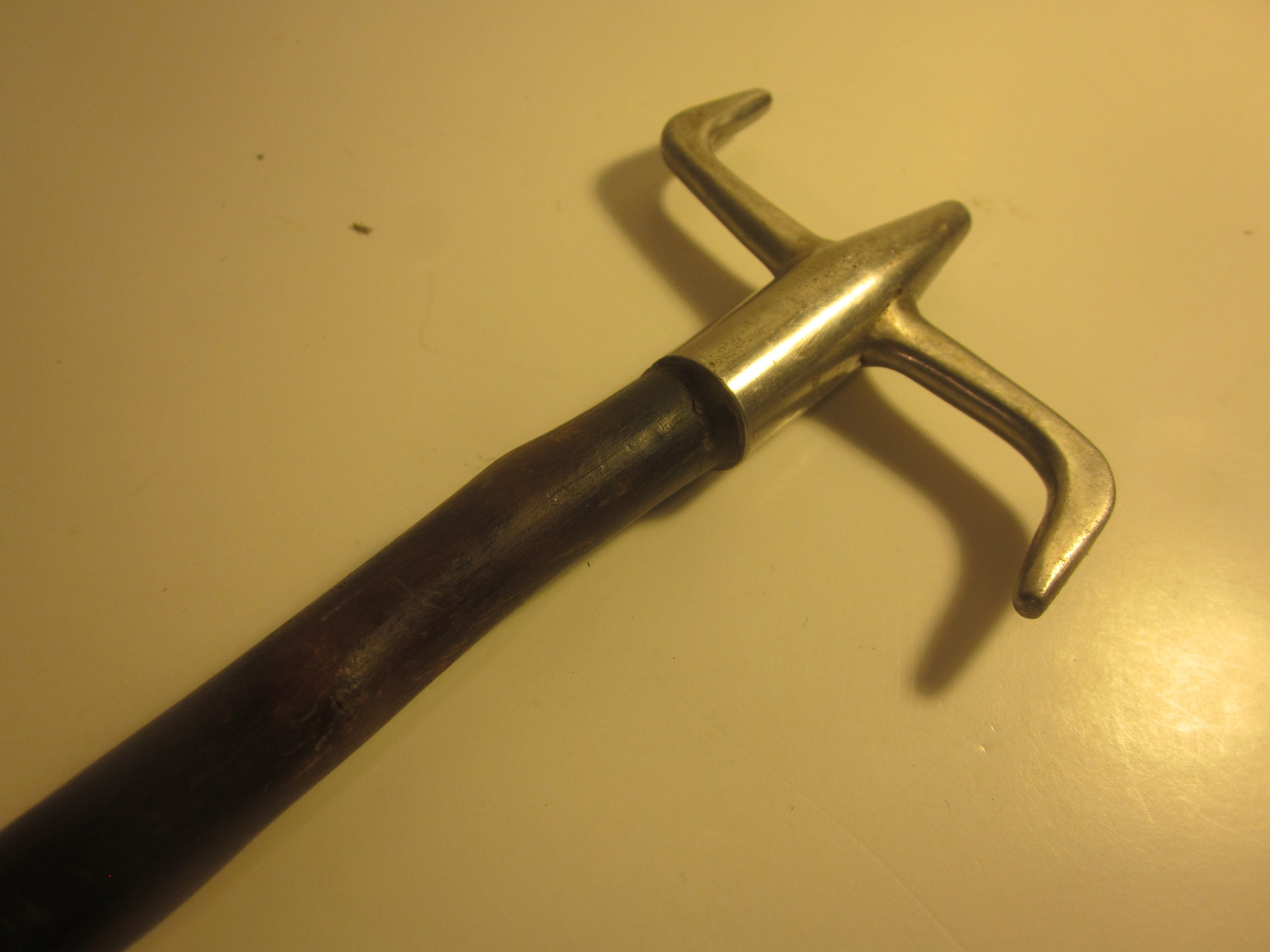 Antique Gargoyle Carved Into Solid Hardwood Cane With Silver Toned Hook ...