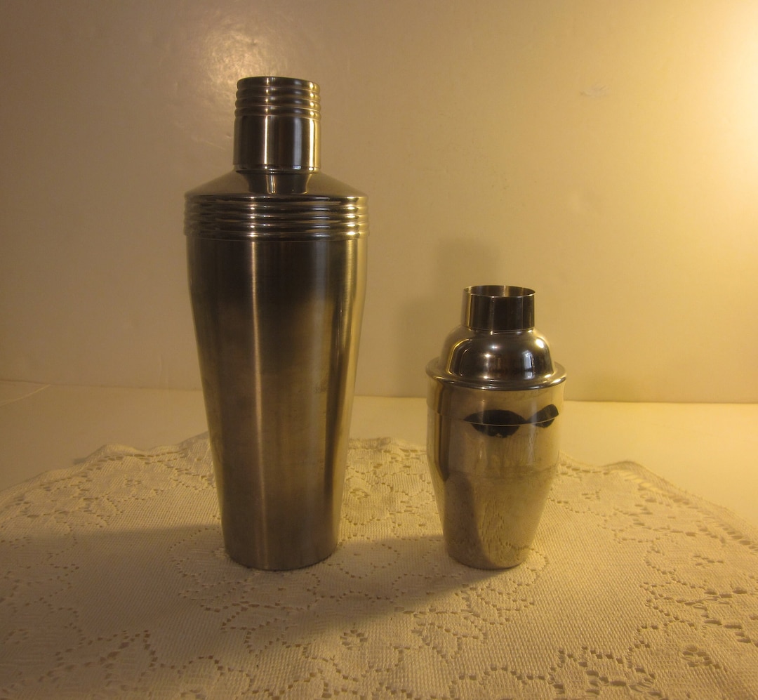 Vintage Two in One Stainless Steel Cocktail Shaker - Etsy