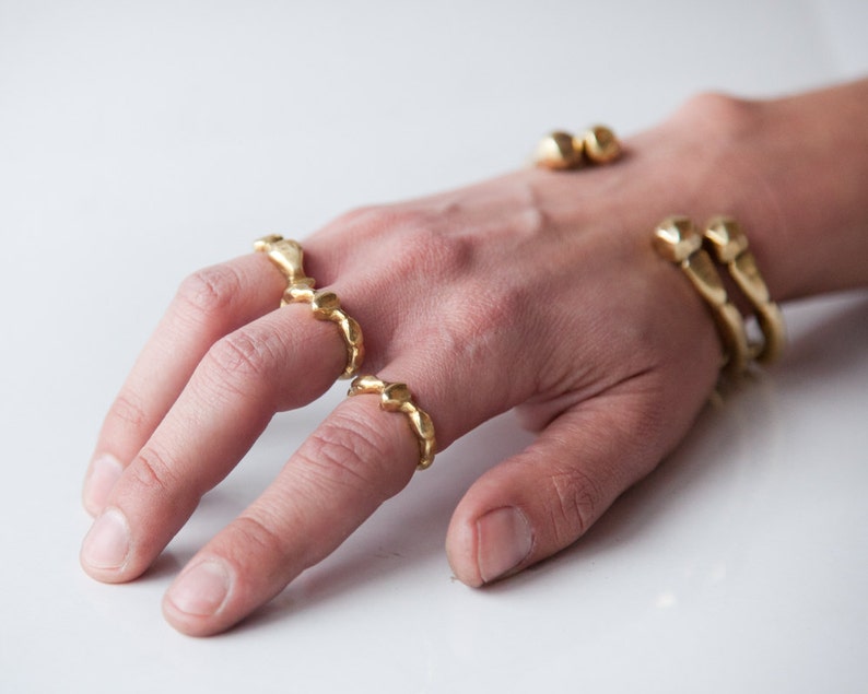 Handcarved Retro Ring Vintage Style Festival Gold Jewelry - Etsy