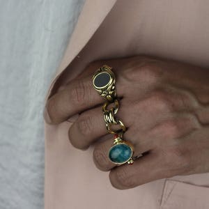 The Frida Ring Limited Edition - Sparkling Apatite and Coral Multistone ...