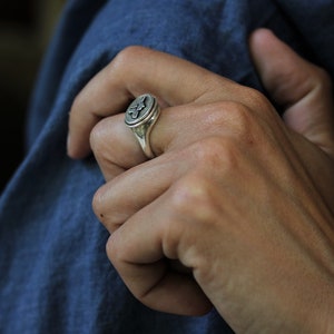 Scarab Silver Signet Ring - Men and Women Made in Sterling Silver or 18 ...