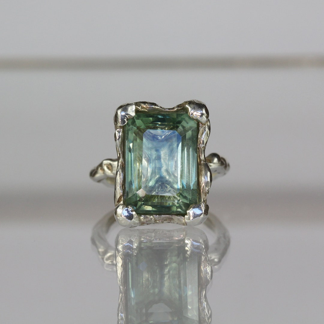 Calypso Green Crystal Ring Made in Sterling Silver -made to Order - Etsy