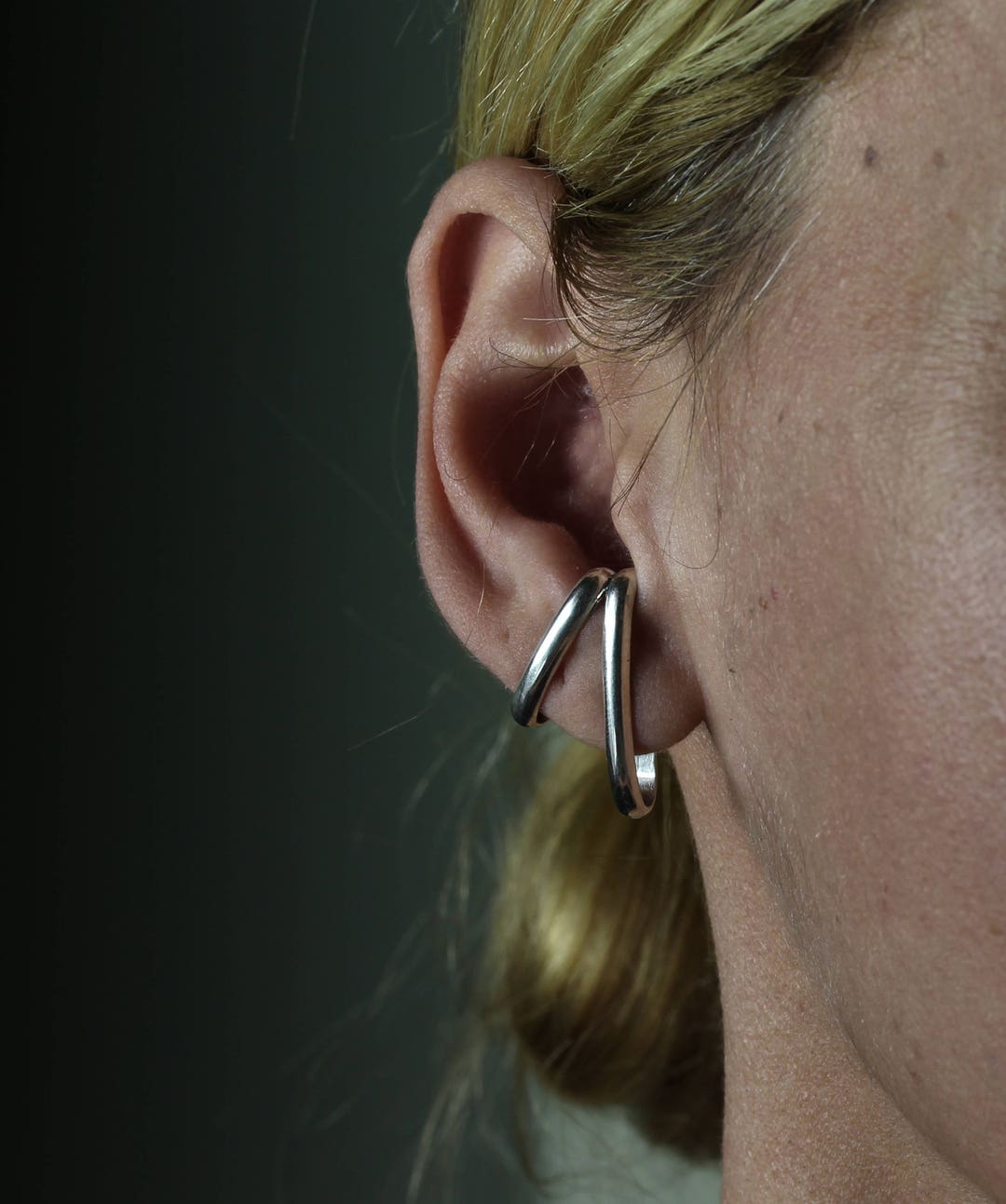 Sterling Silver Ear Cuff: Vendra Design, Pierced Ear, Two Sizes - Etsy