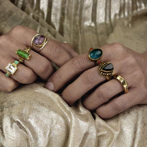The Frida Ring Limited Edition - Sparkling Apatite and Coral Multistone ...