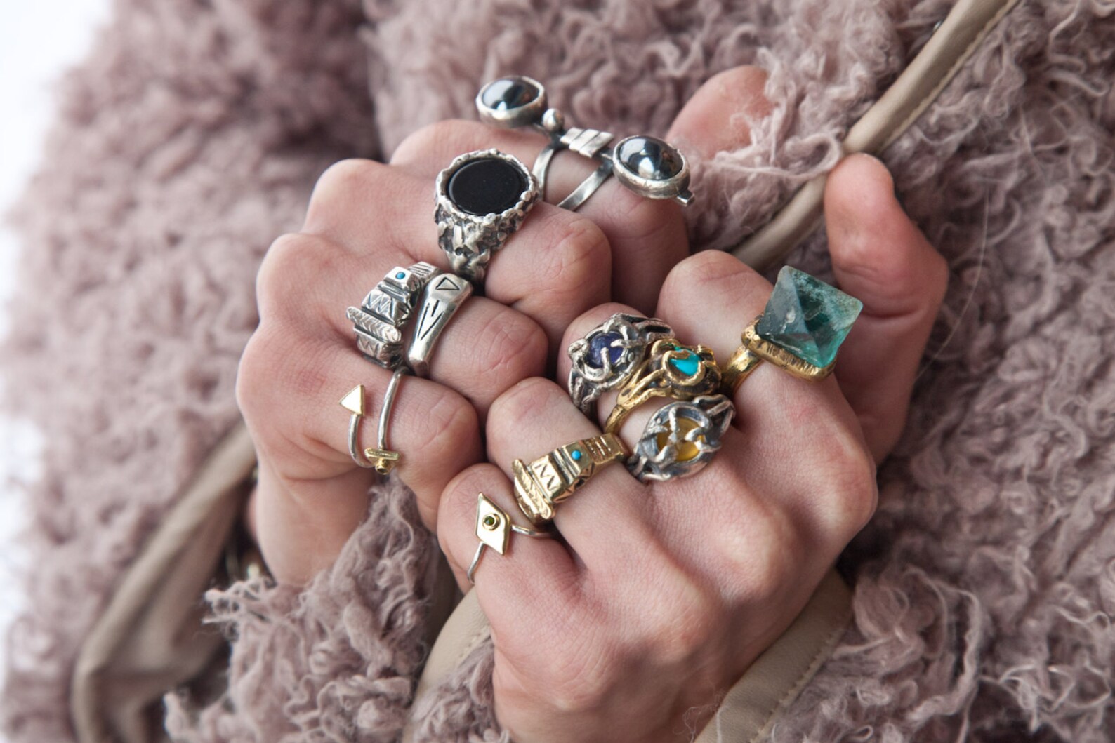 Aztec Turquoise Stones Silver Ring Boho Style Made in Solid - Etsy