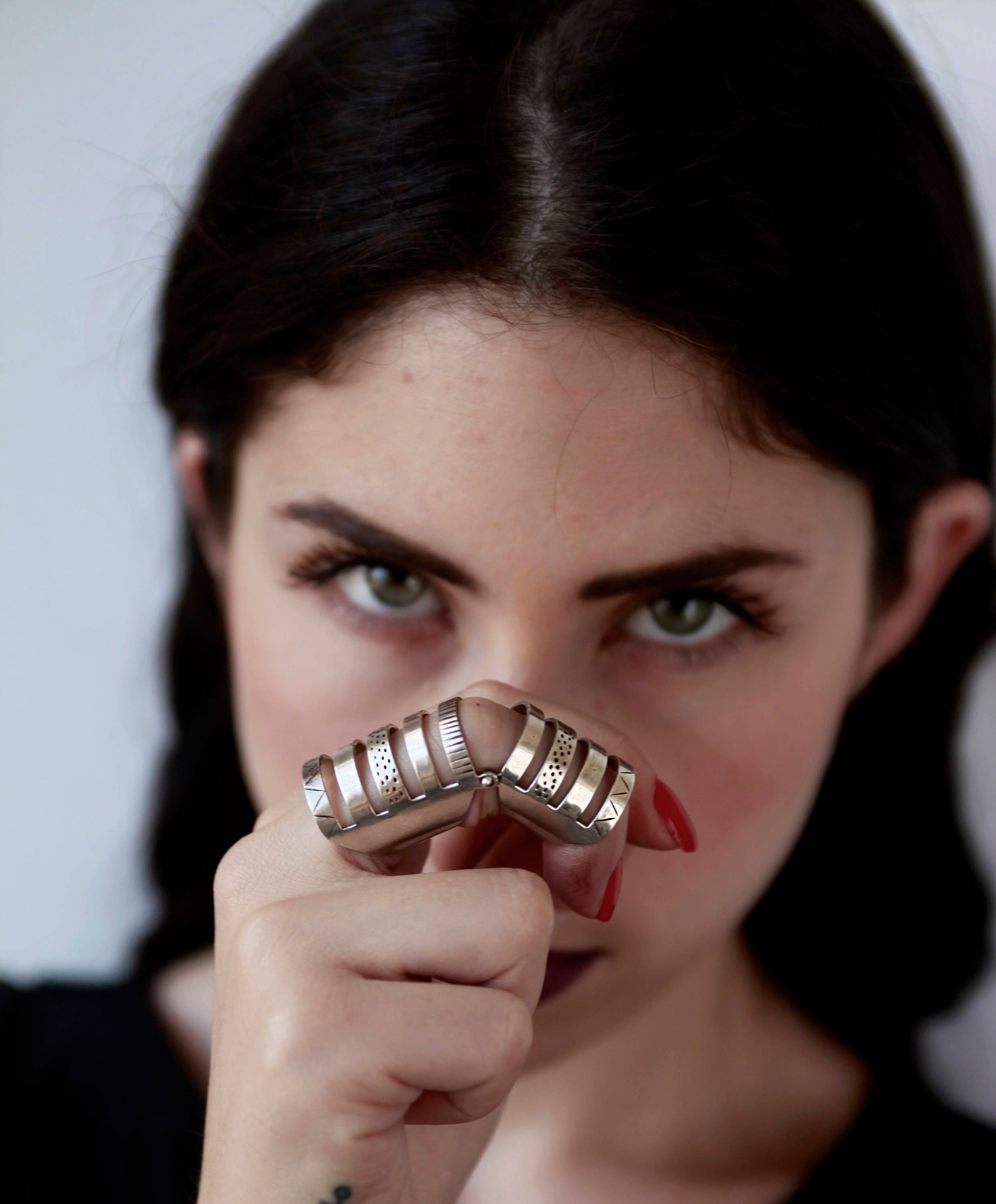 Sterling Articulated Armor Ring - Etsy