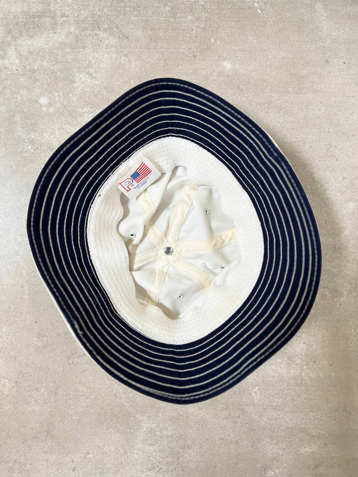 Vintage White Beach Bucket Hat Summer Outdoors Cotton Brad Pitt White ...