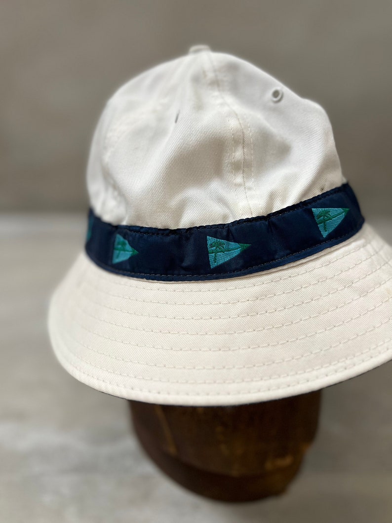 Vintage White Beach Bucket Hat Summer Outdoors Cotton Brad Pitt White ...