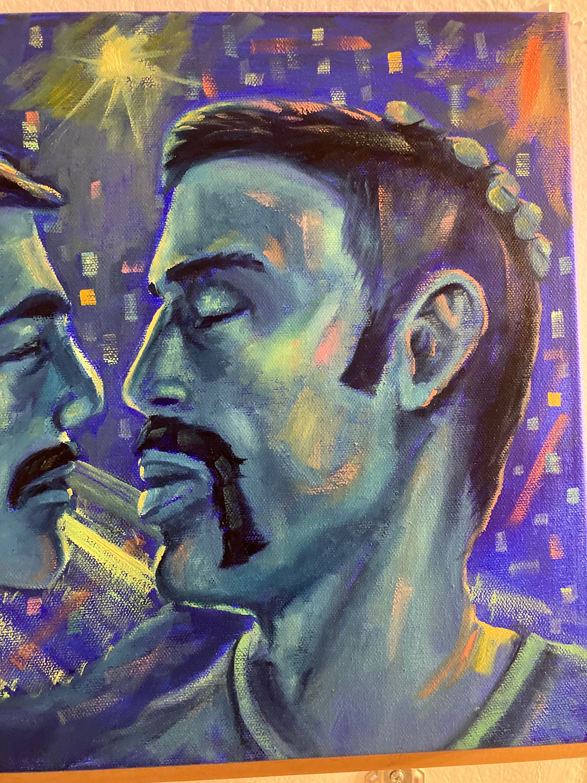 Gay Art mercury Rising Dance Club Men Original Oil Portrait Painting by ...